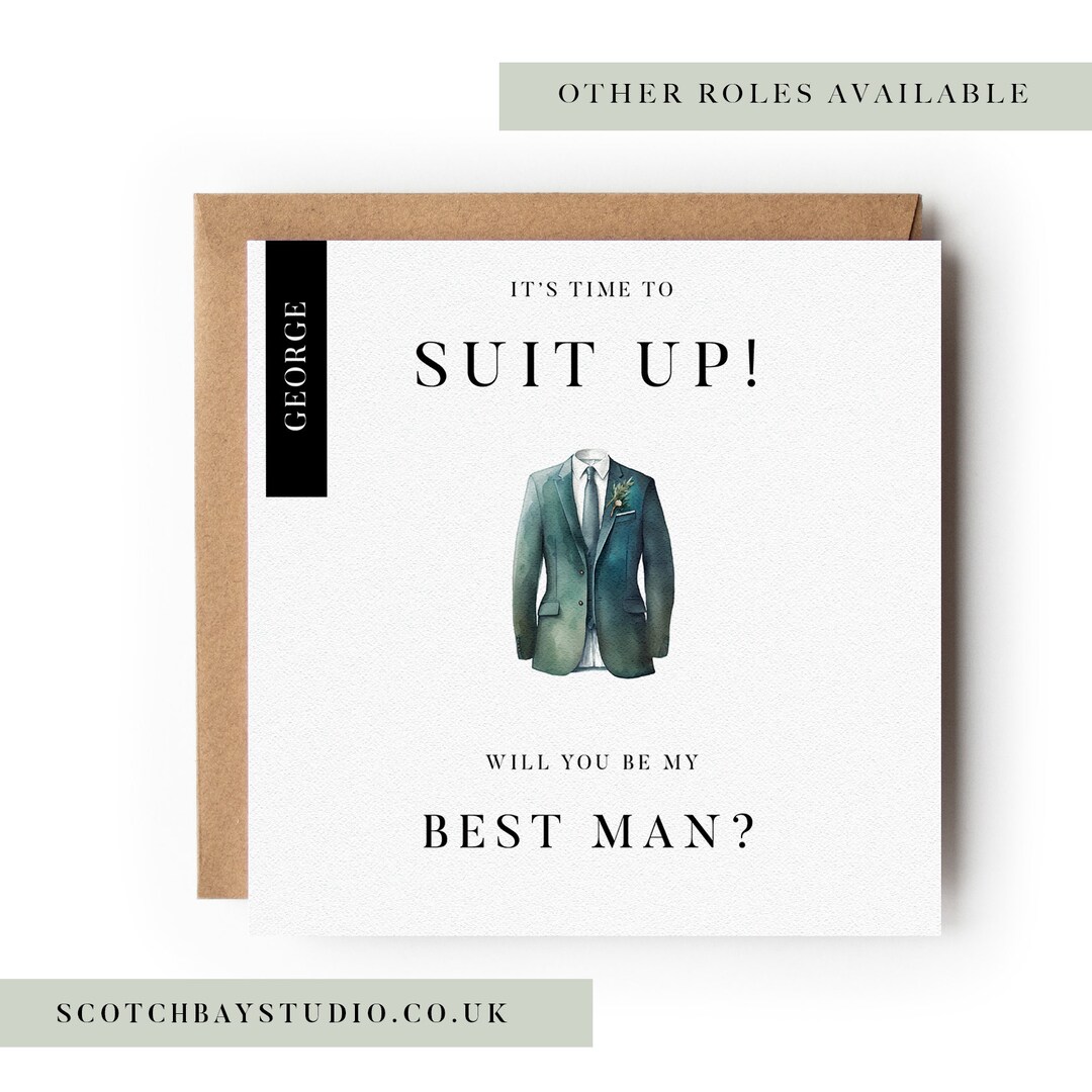 Will You Be My Best Man, Personalised Wedding Proposal Cards, Card for ...