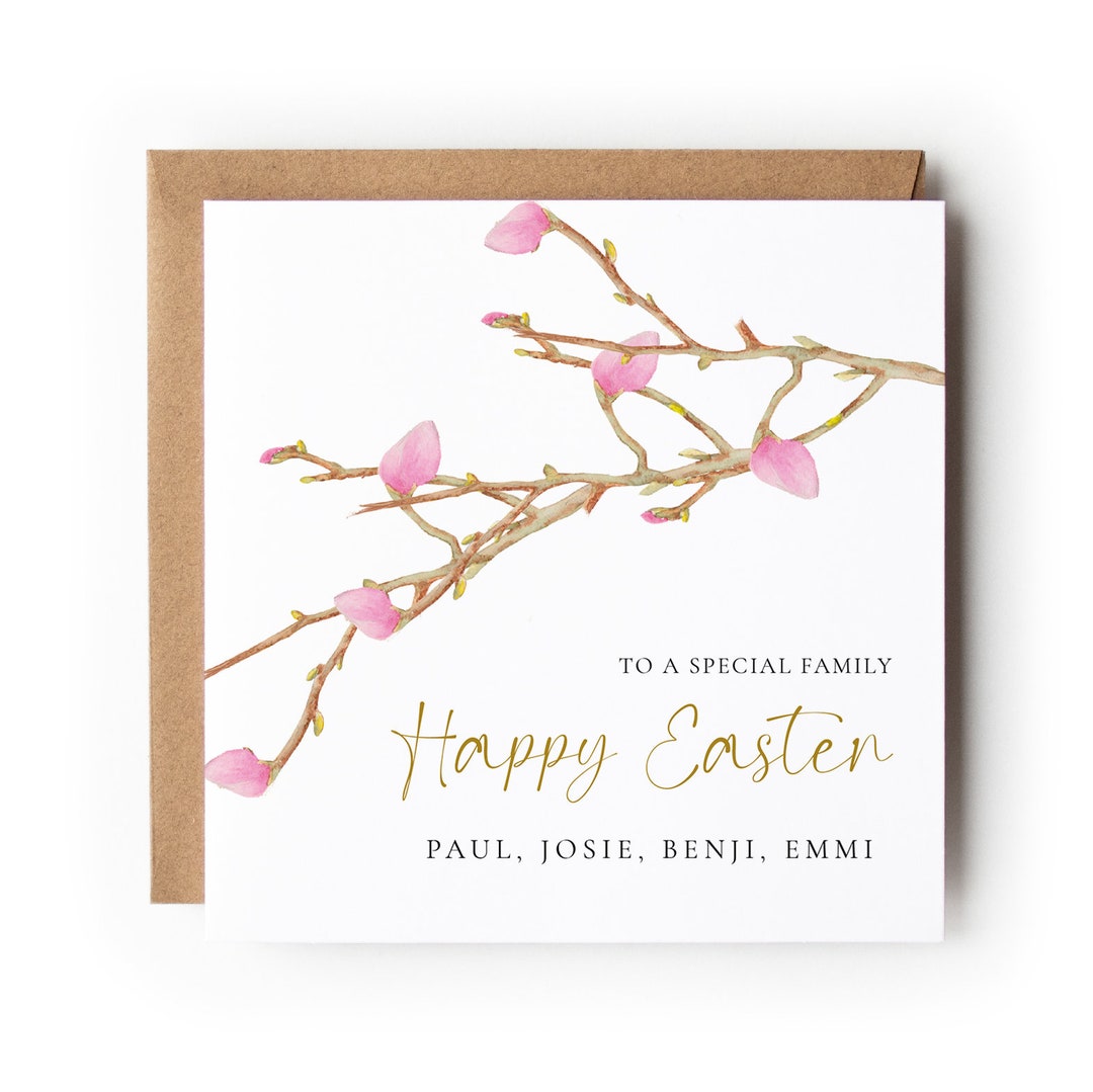 Personalised Easter Family Card, Special Family Card, Card With Names ...