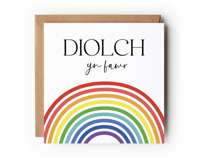 Welsh Thank You Card, Diolch Yn Fawr Mawr Card, Diolch Card, Welsh ...