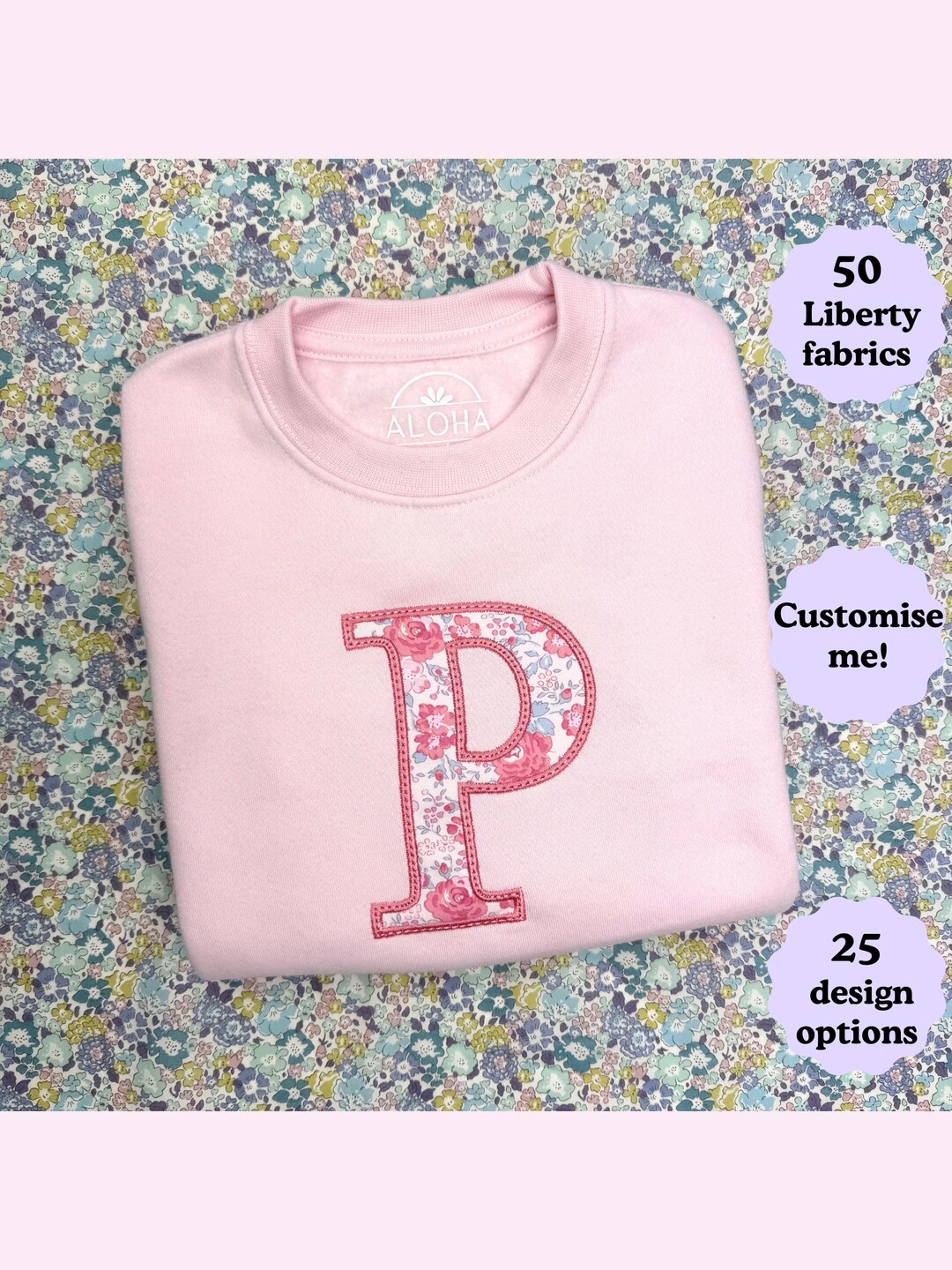 Custom Pastel Pink Liberty of London Kids Jumper | Custom Children's ...