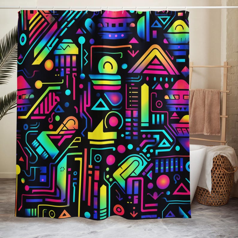 Retro Gaming Bathroom Arcade Decor Neon Design Vintage Aesthetic ...