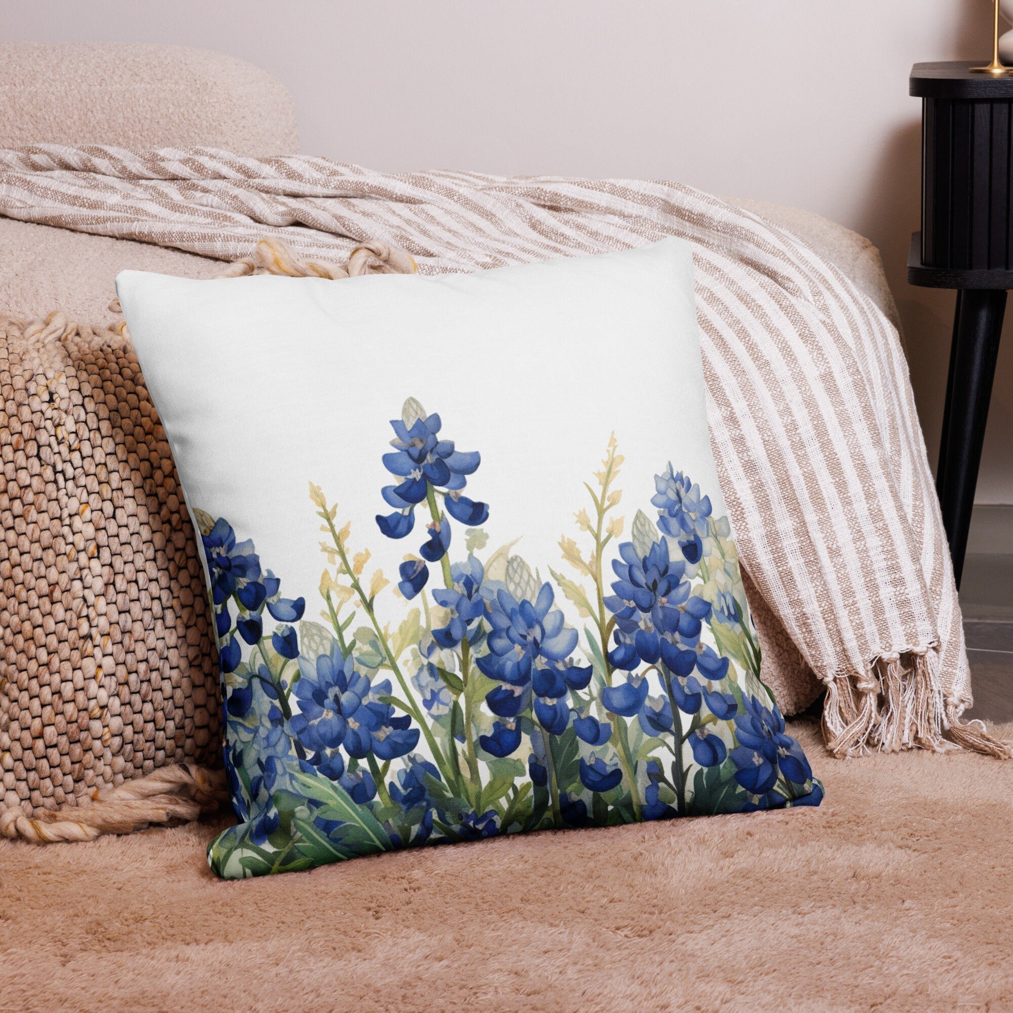 Texas Bluebonnet Wildflower Premium Pillow Case | TX State Flower Throw ...