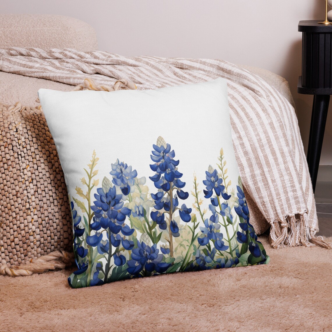 Texas Bluebonnet Wildflower Premium Pillow Case | TX State Flower Throw ...