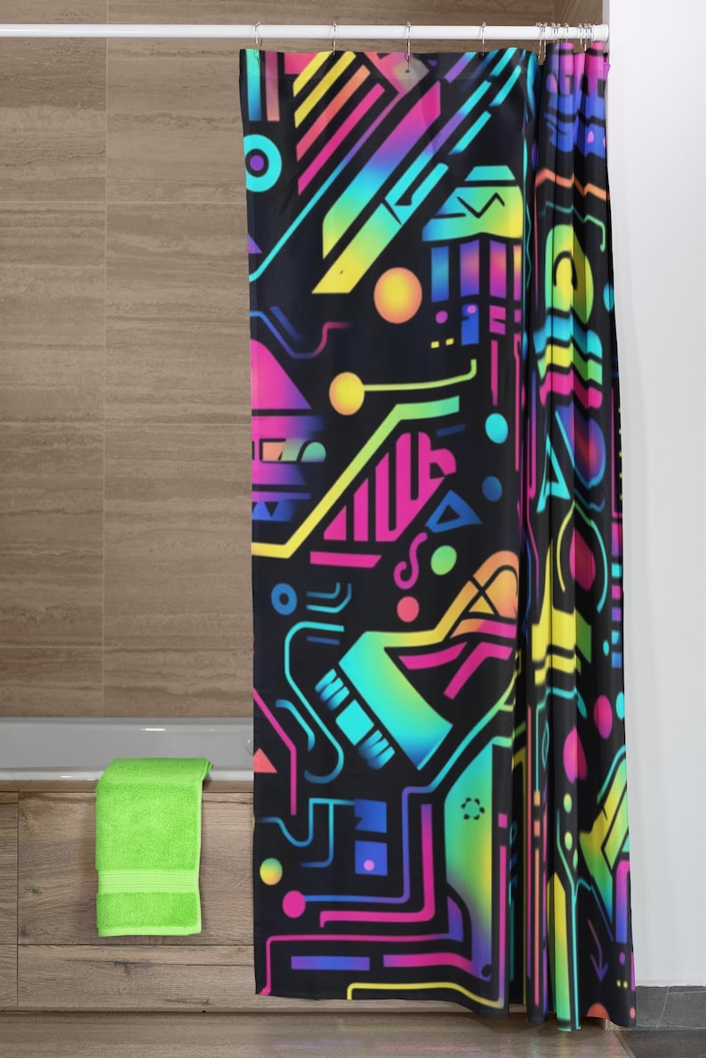 Retro Gaming Bathroom Arcade Decor Neon Design Vintage Aesthetic ...