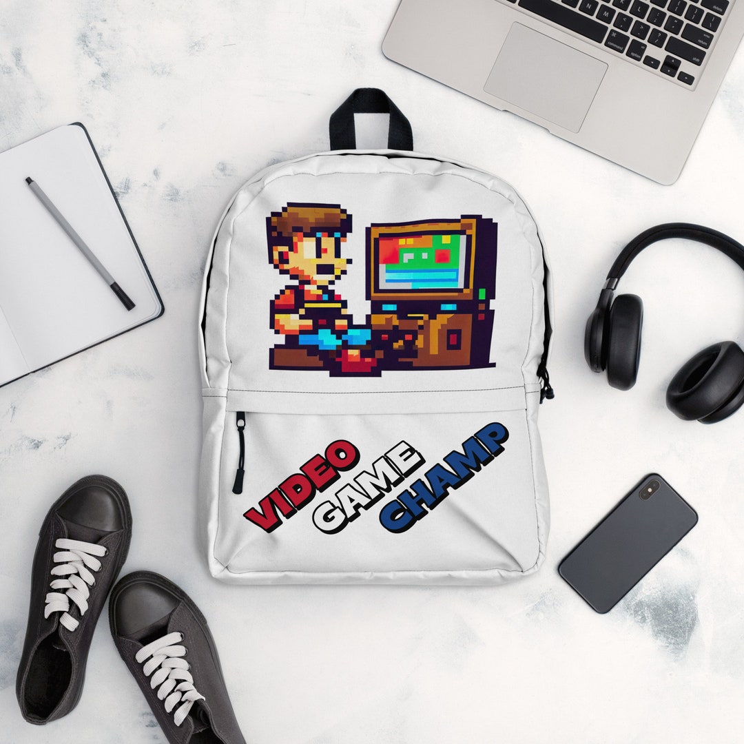 Gaming Backpack 80s Style video Game Champ Inscribed Retro Backpack ...