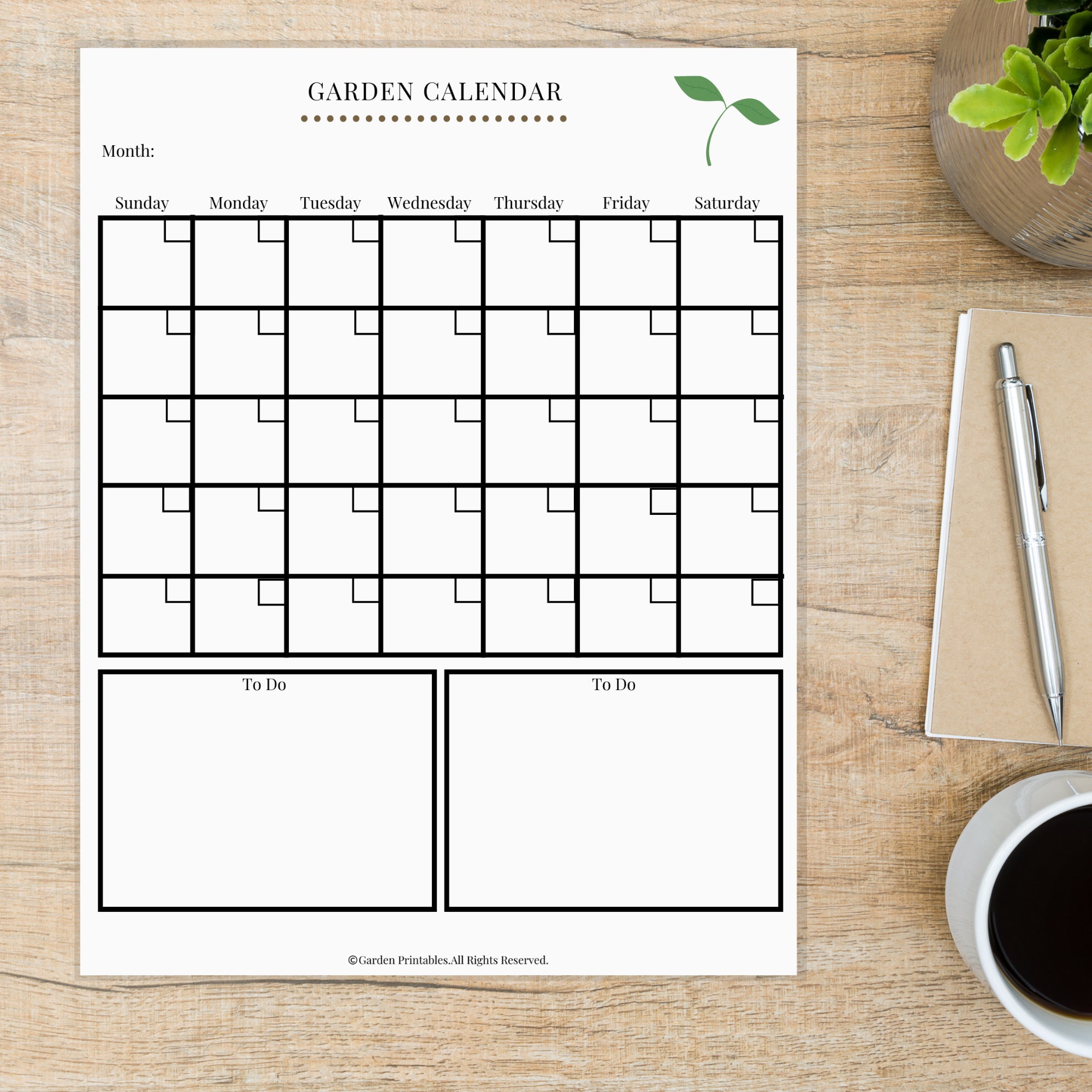 Monthly Garden Calendar Printable for Garden Planning. - Etsy