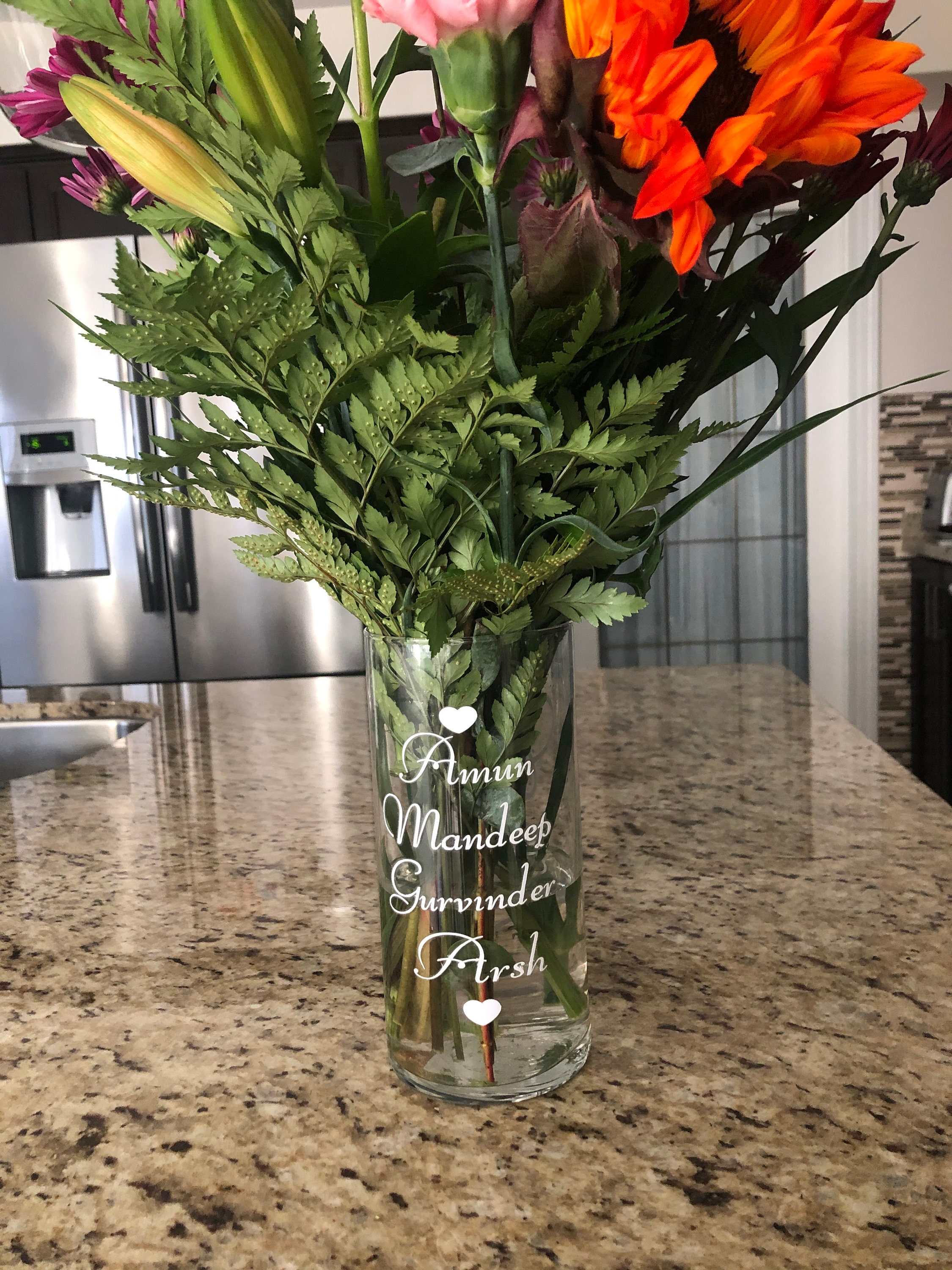 Personalized Glass Mother Vase - Etsy UK