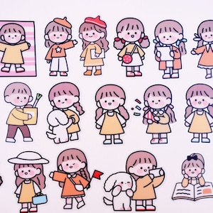 20pcs Clear Cute Girl Stickers Kawaii Aesthetic - Etsy Australia