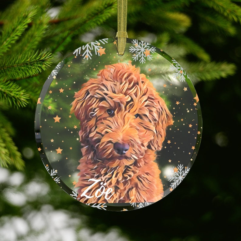 Personalized Glass Goldendoodle Ornament Golden Doodle - Etsy