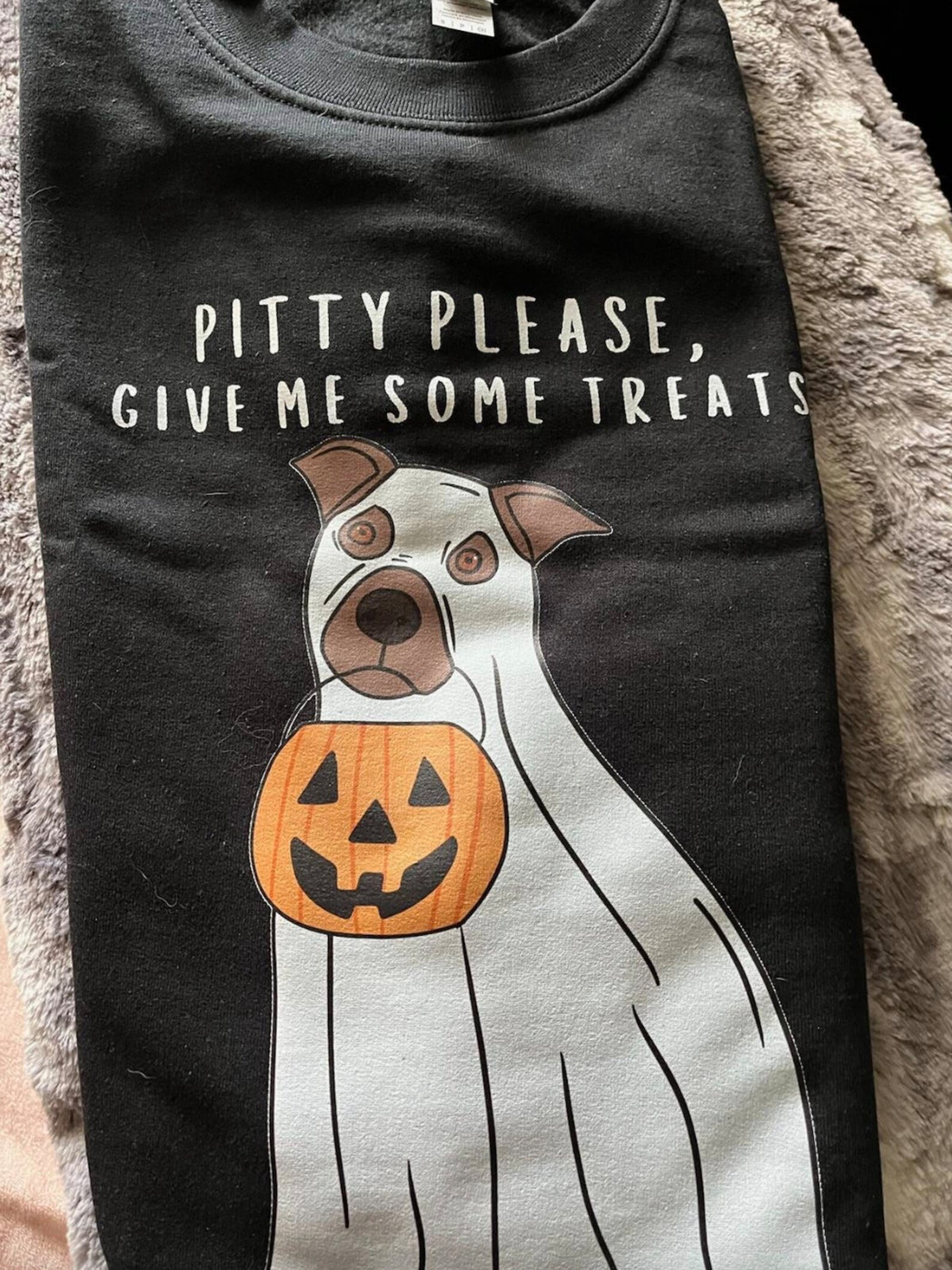 Ghost Pitbull Halloween Crewneck Spooky Pitbull Pitbull - Etsy