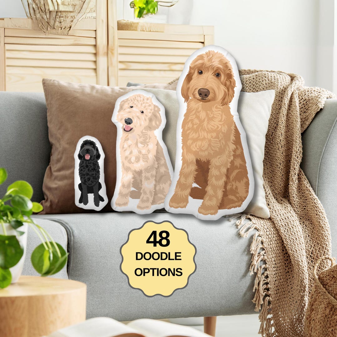 Custom Shape Goldendoodle Pillow Made in the USA, Doodle Gifts ...