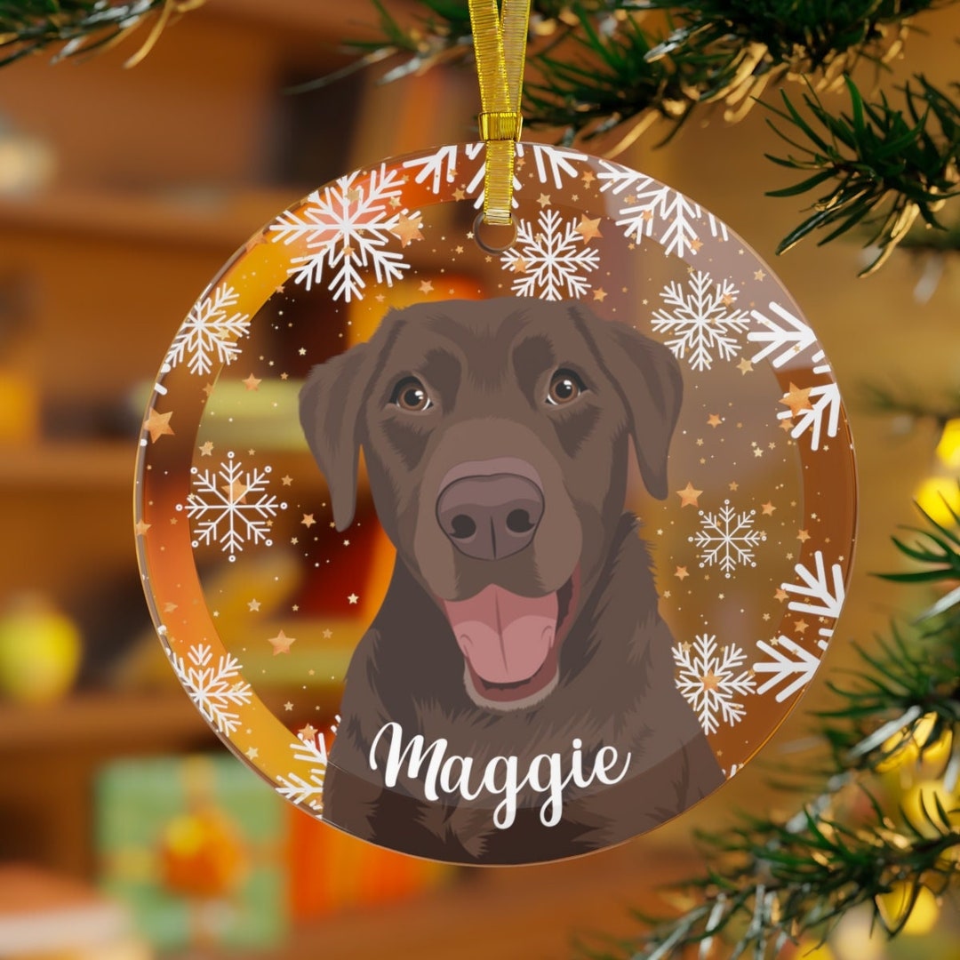 Personalized Chocolate Lab Christmas Ornament: Snowflake Dog Holiday ...