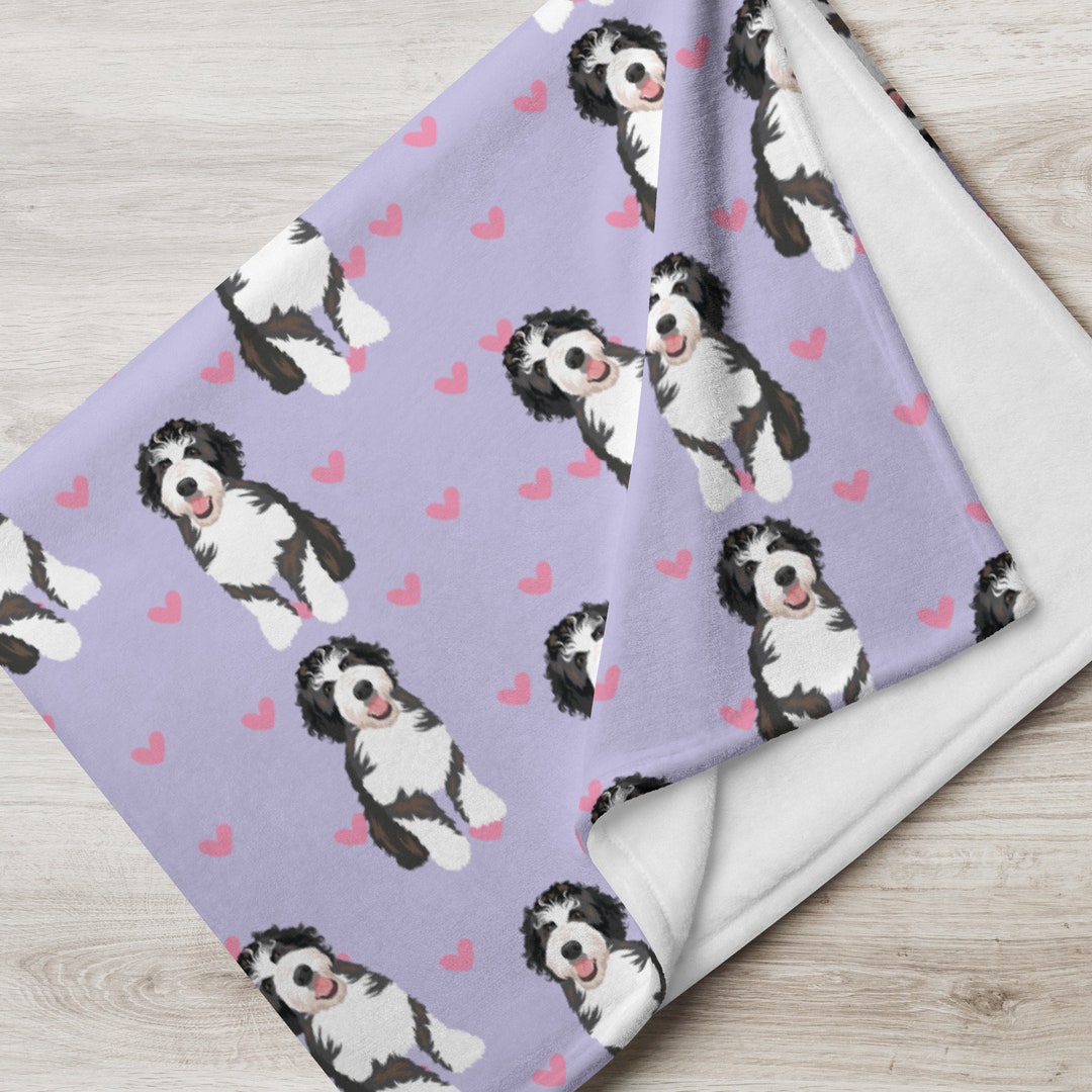 Heart Bernedoodle Blanket, Doodle Valentines Day Gifts, Girl Baby ...