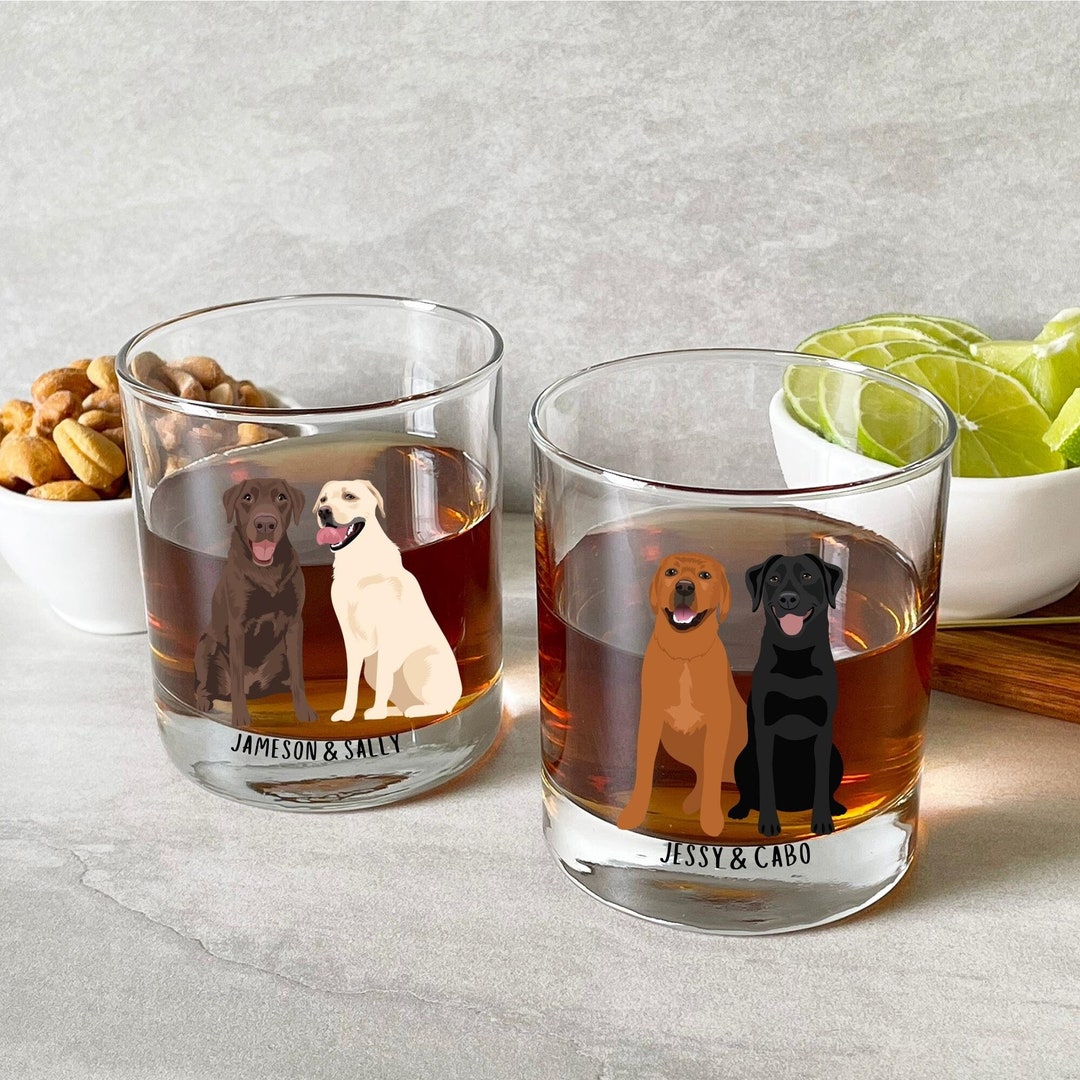Labrador Retriever Whiskey Glass, Retriever Dad Gift, Chocolate Lab ...