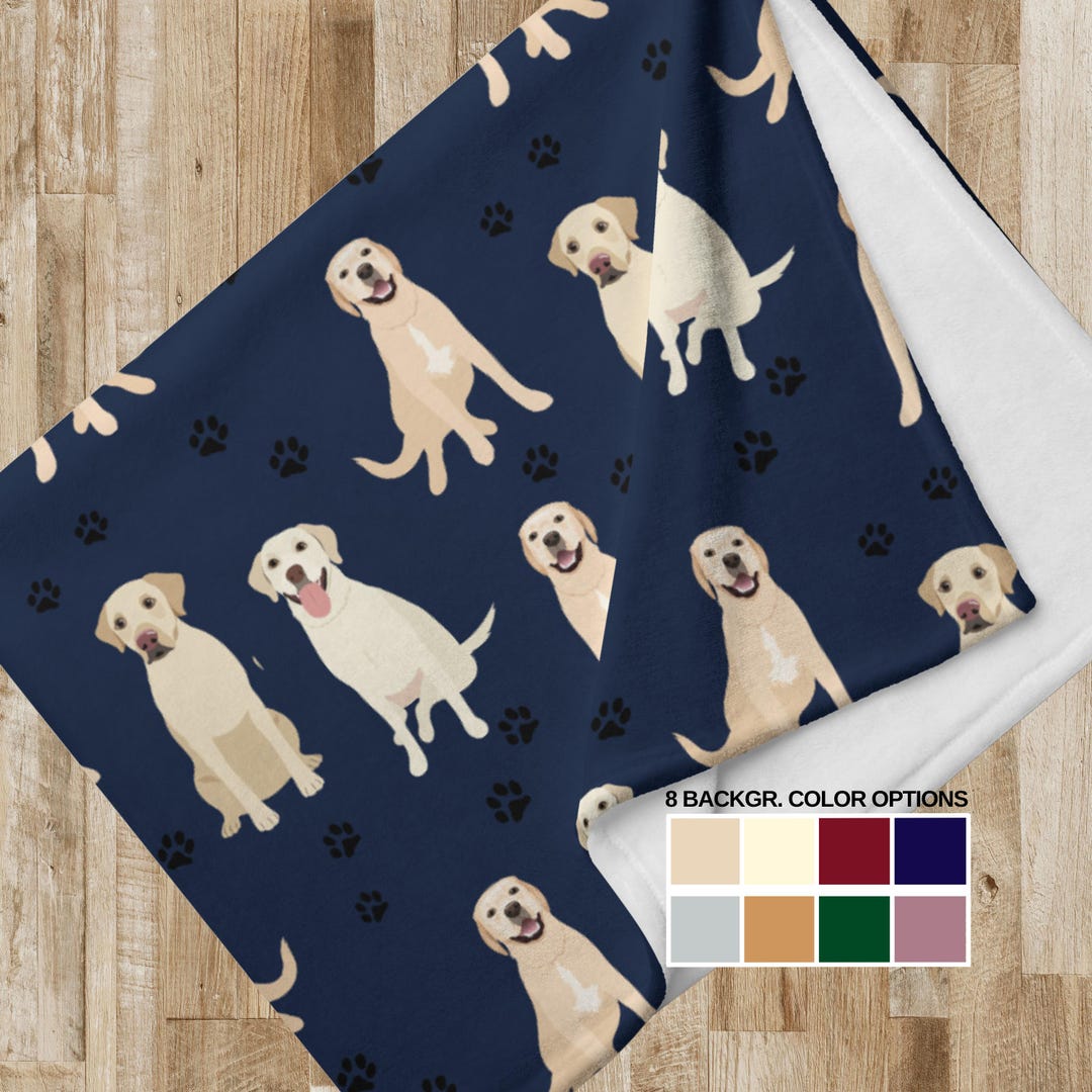 Yellow Labrador Retriever Blanket, Light Gray Dog Bed Blanket ...