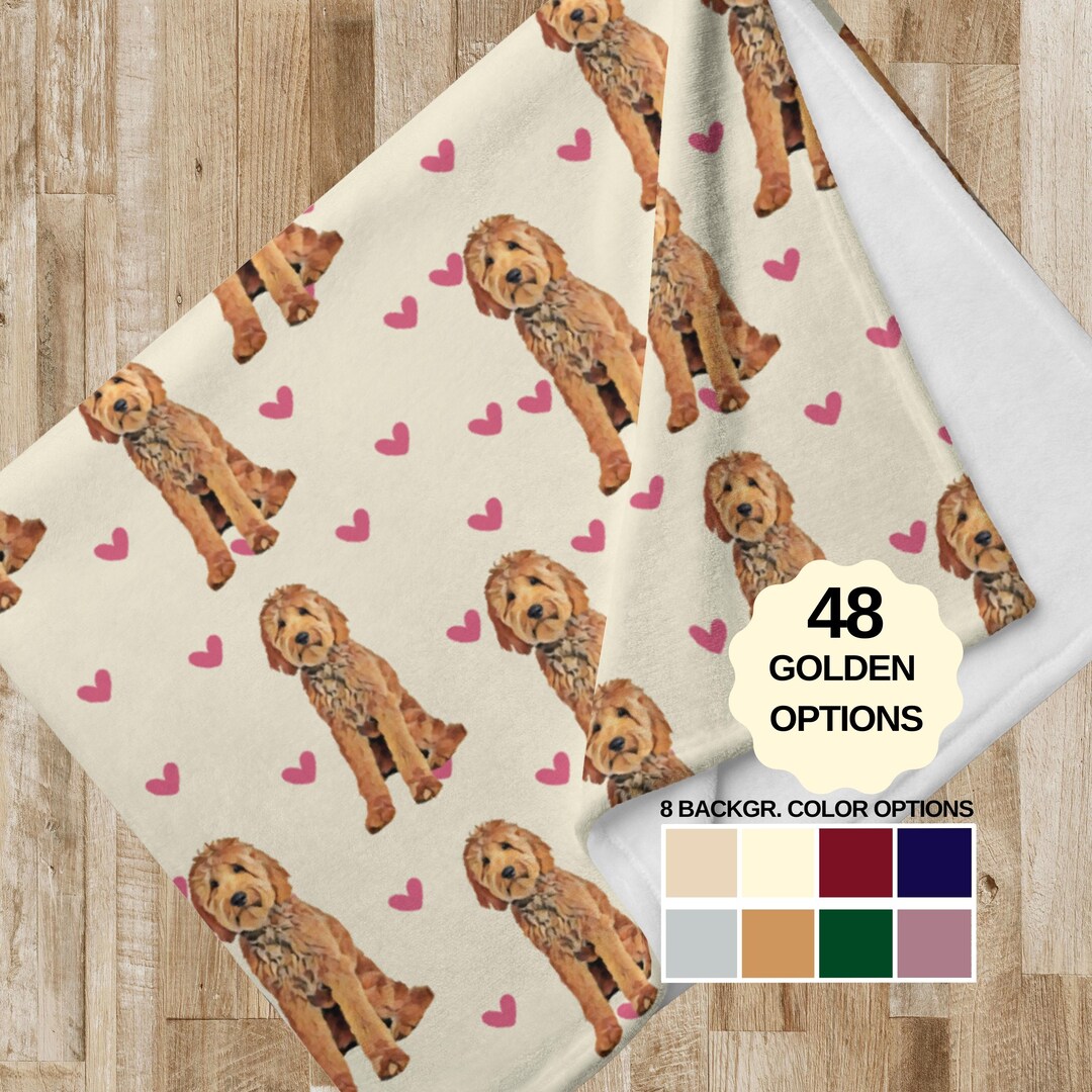 Goldendoodle Fleece Blanket: Hearts Print | 3 Sizes - Etsy