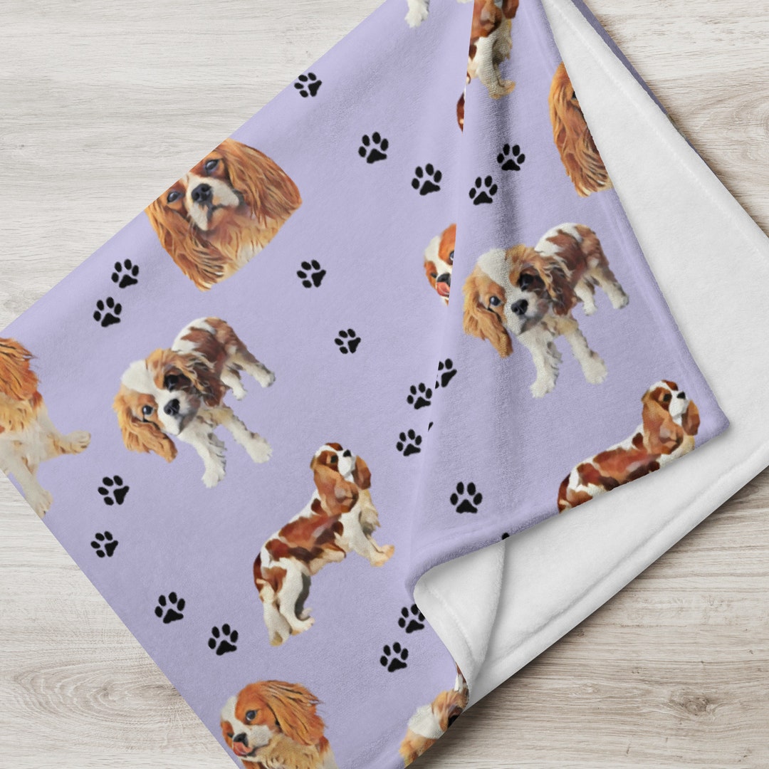 King Charles Cavalier Spaniel Blanket: Soft Polyester Dog Bed Throw - Etsy