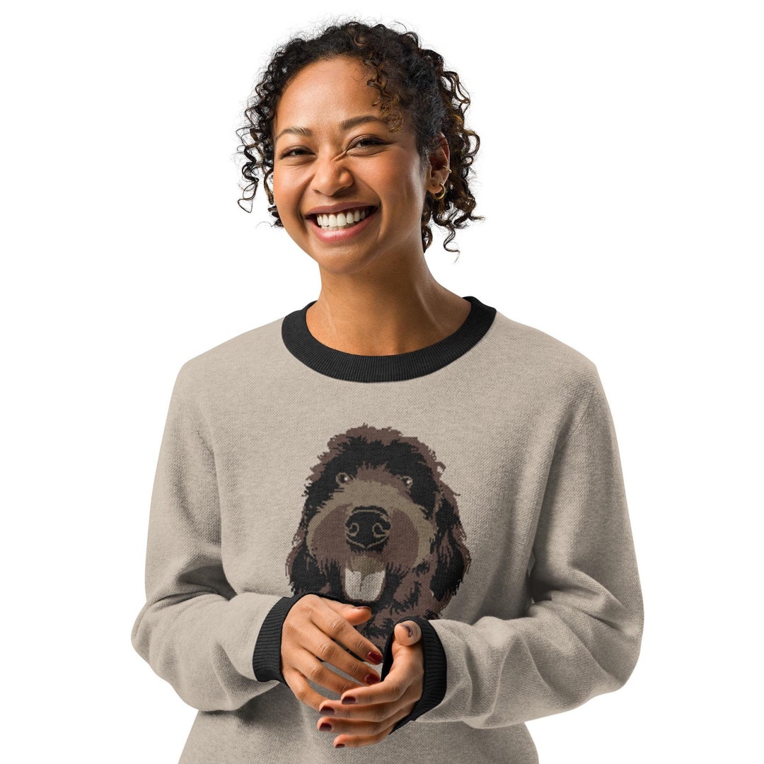 Premium Knitted Chocolate Goldendoodle Sweater, Doodle Mom Christmas ...