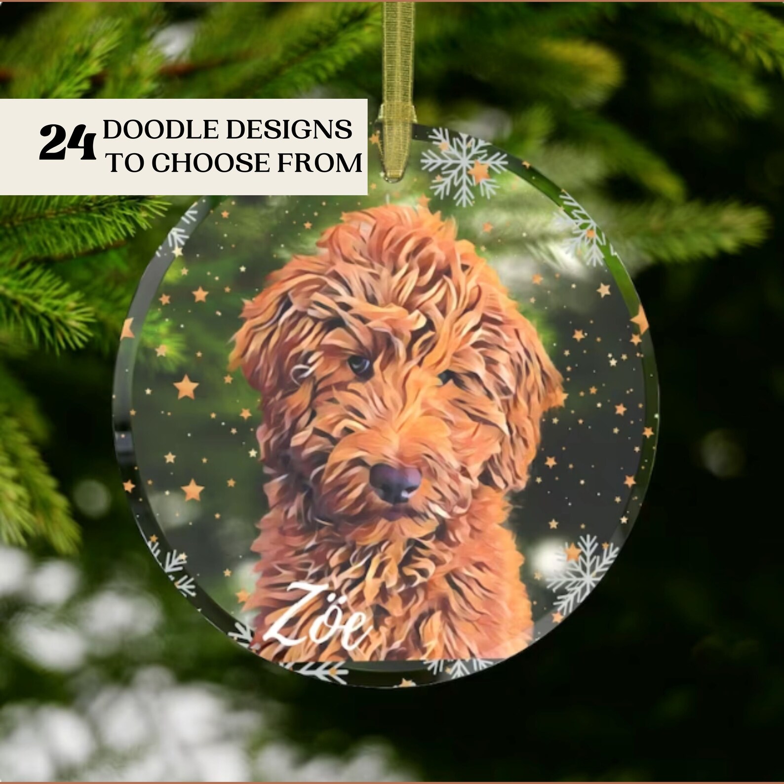 Personalized Glass Goldendoodle Ornament Golden Doodle - Etsy
