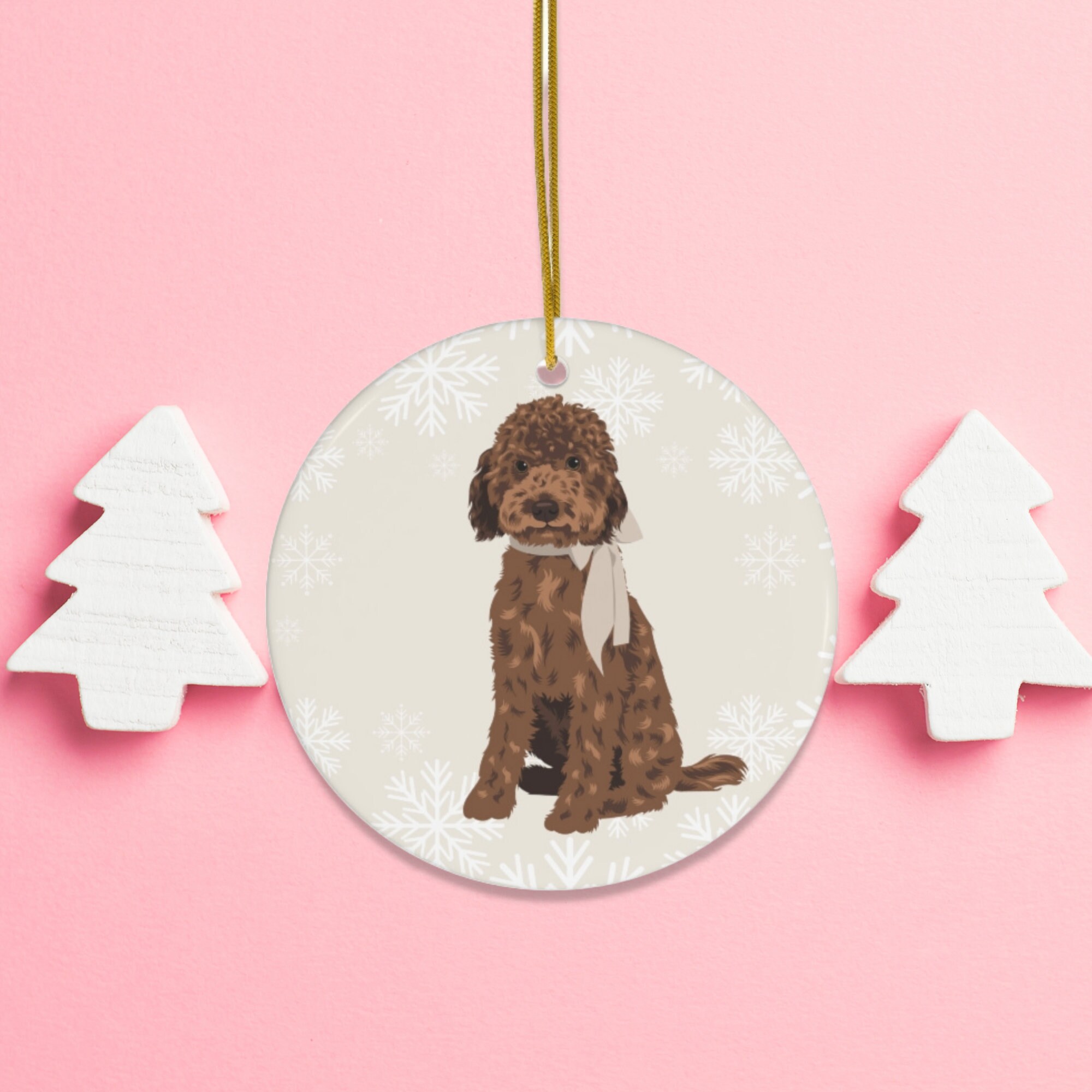 Chocolate Golden Doodle Christmas Ornaments Labradoodle - Etsy