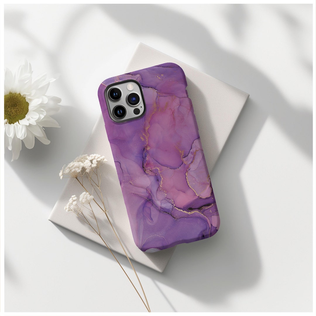 Lavender Dreamy Haze Phone Case: Minimalist Marble Design - Etsy