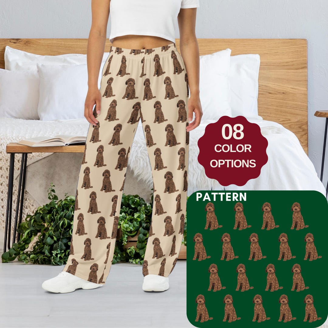 Chocolate Golden Doodle Pajama Pants for Women and Men, Dog Pants, Dog ...