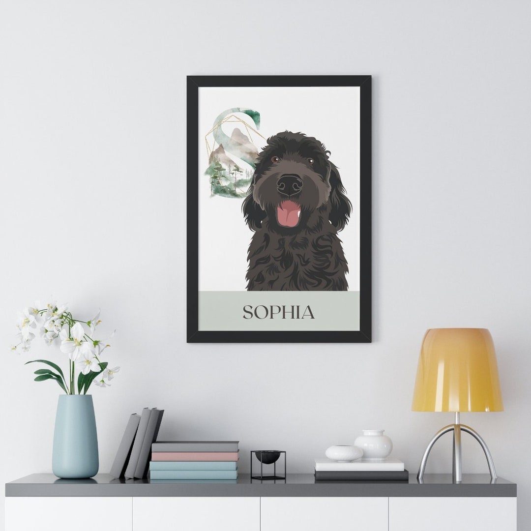 Personalized Goldendoodle Wall Art: Watercolor Dog Portrait, Doodle Mom ...