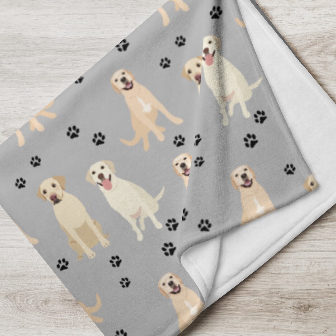 Yellow Labrador Retriever Blanket Light Gray Dog Bed Blanket - Etsy