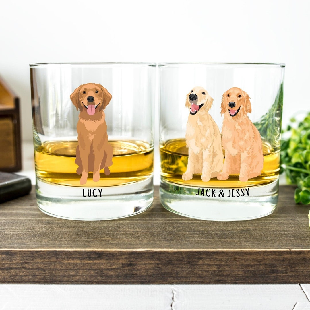 Personalized Golden Retriever Dad Gift | Golden Grandpa Whiskey Glass ...