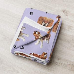 King Charles Cavalier Spaniel Blanket: Soft Polyester Dog Bed Throw - Etsy