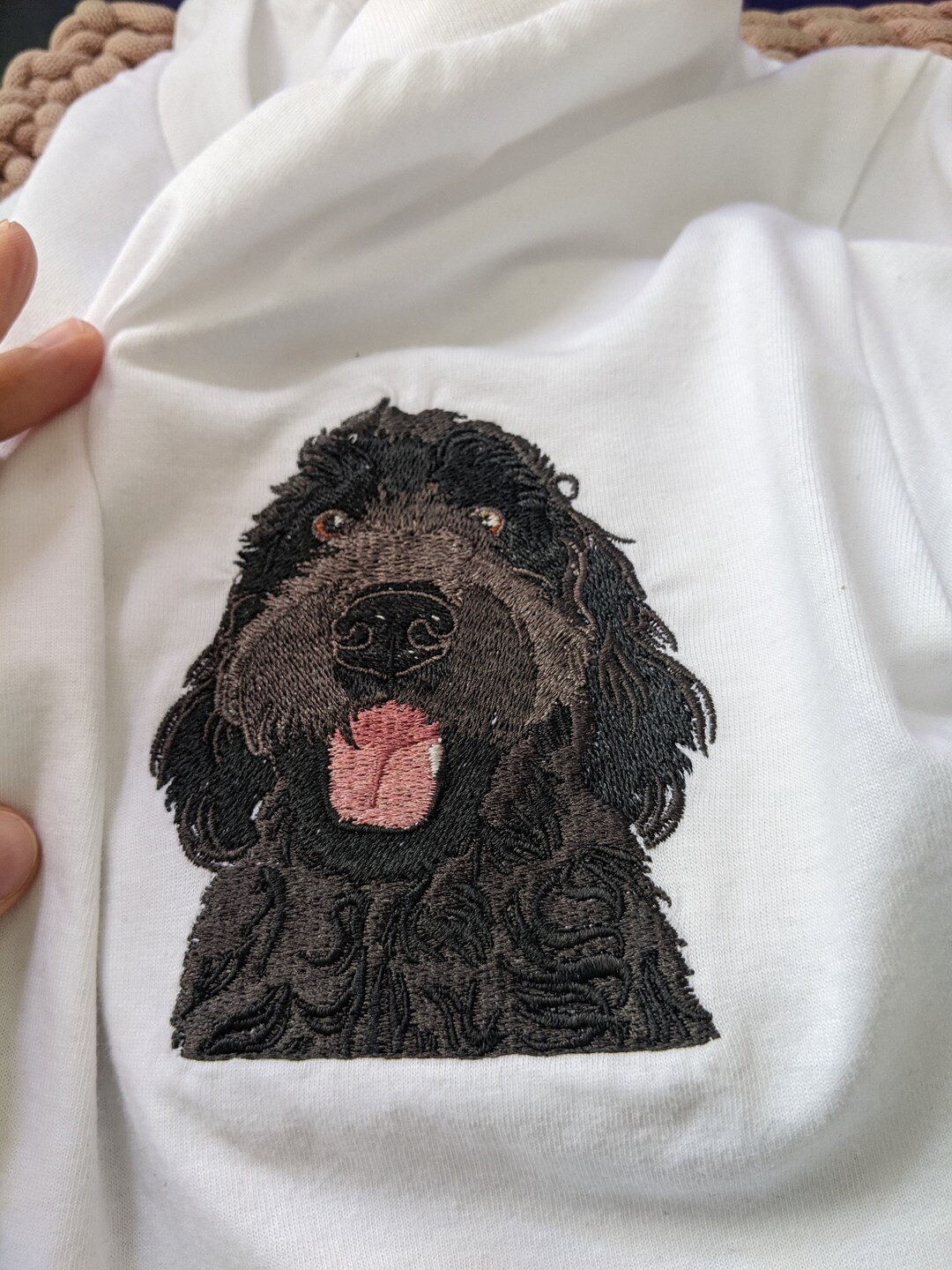 Embroidered Black Goldendoodle T-shirt, Golden Doodle Gifts ...