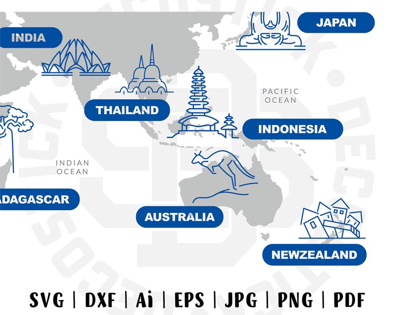 World Map With Famous Cities, World Map Svg, Map Svg, Famous Cities Svg ...