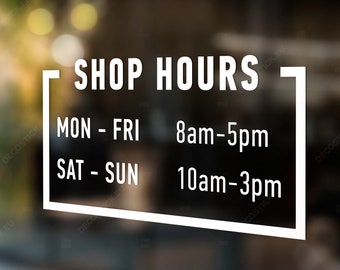 Store Hours Decal - Etsy