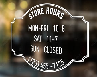 Store Hours Decal - Etsy
