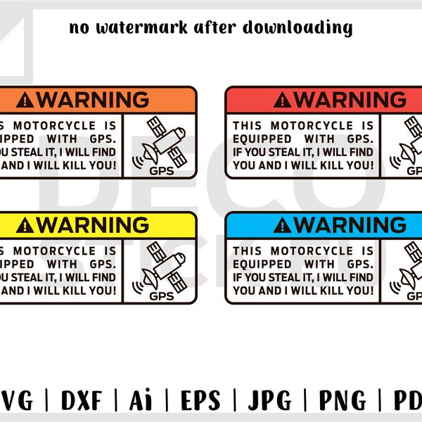 Motorcycle Warning Sticker - Etsy