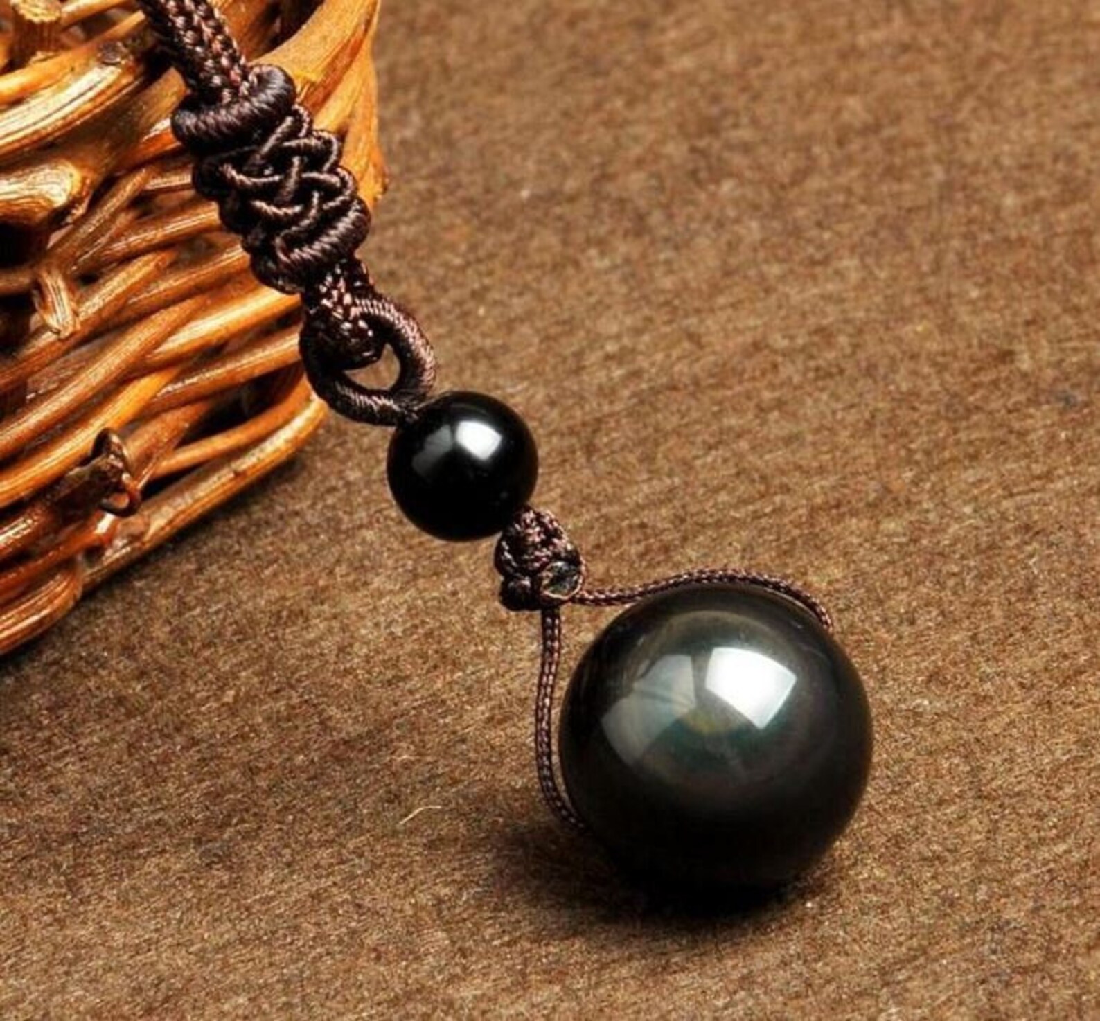 Obsidian Stone Necklace Protection Stone Natural Obsidian - Etsy