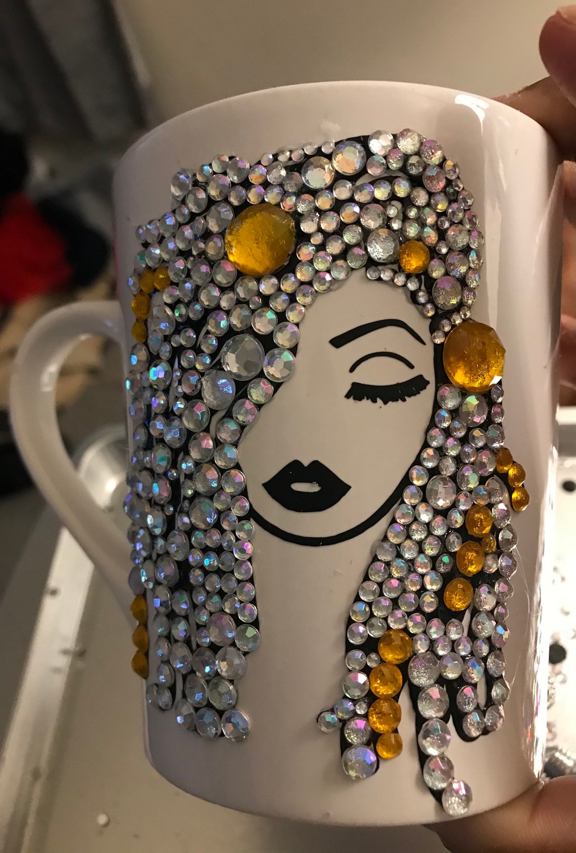 Bedazzled Mug Muva Rhinestone Mug Sparkle Mug Shiny Coffee - Etsy