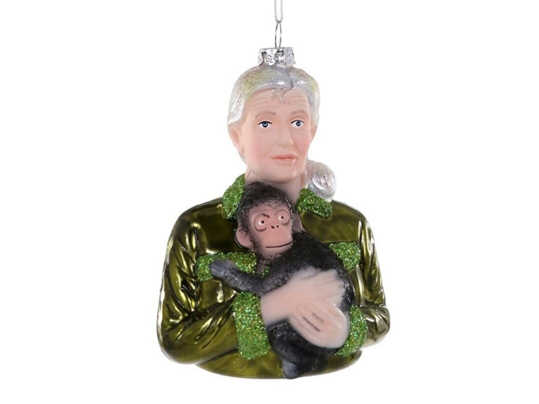 Jane Goodall Glass Christmas Ornament - Etsy