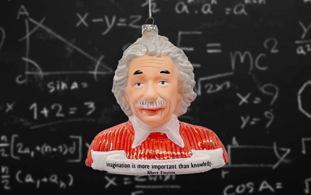 Albert Einstein Glass Christmas Ornament - Etsy
