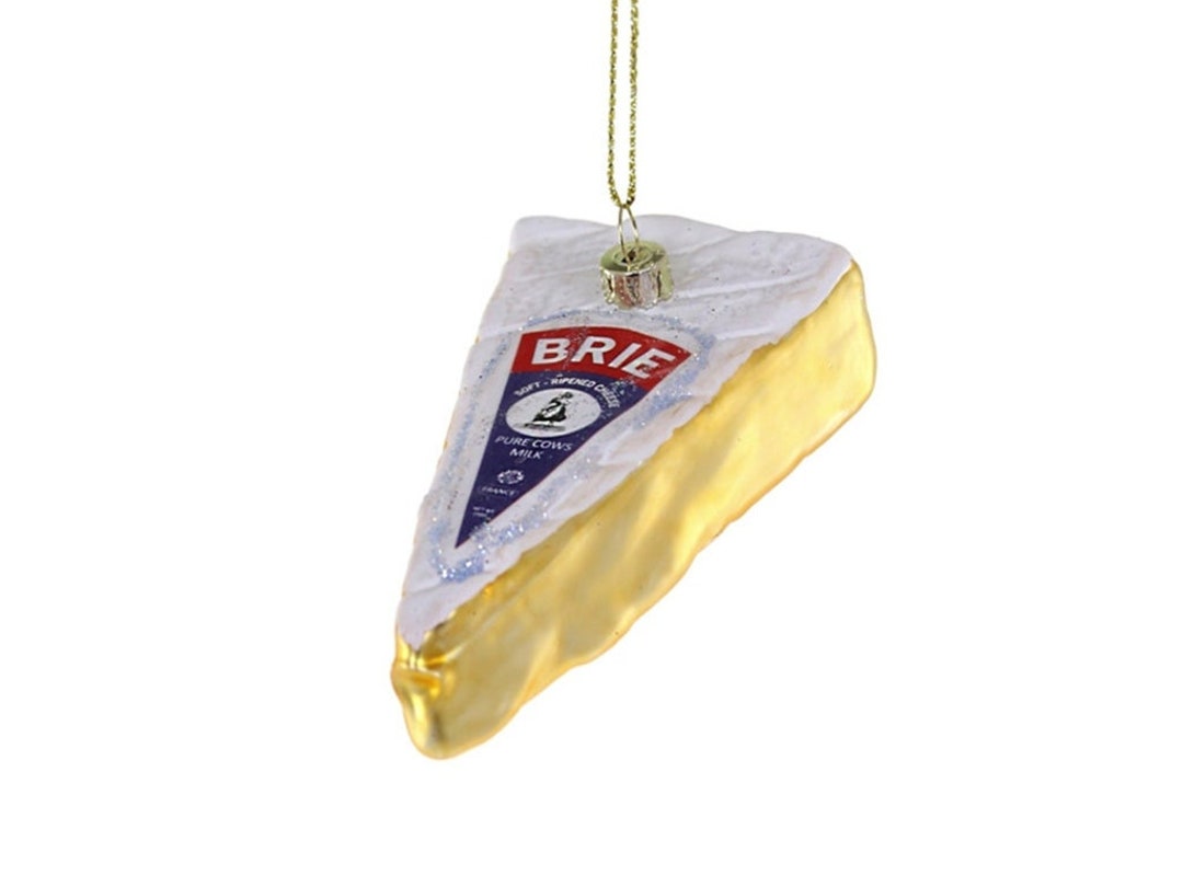 Wedge of Brie Cheese Glass Christmas Ornament - Etsy
