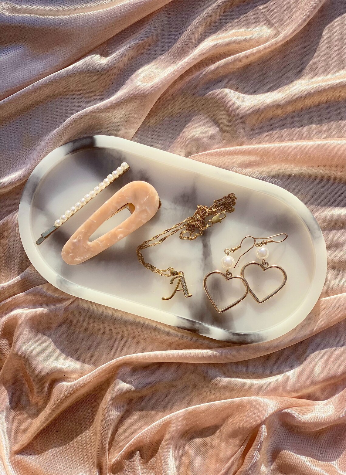 Dainty White Marble Resin Tray - Etsy