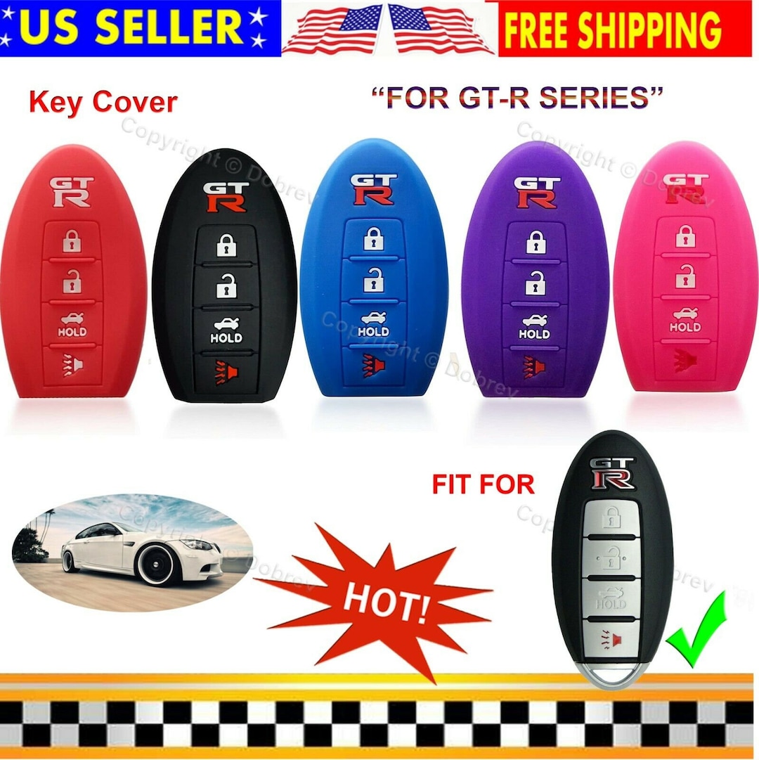 Dobrev 4 Button Silicone Case Keyless Entry Fob Protector Cover Rubber ...