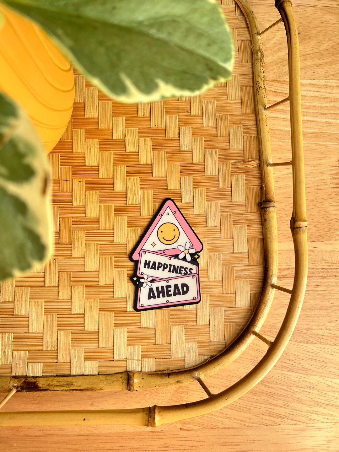 Happiness Ahead Vinyl Sticker | Aesthetic | Laptop Sticker | Trendy ...