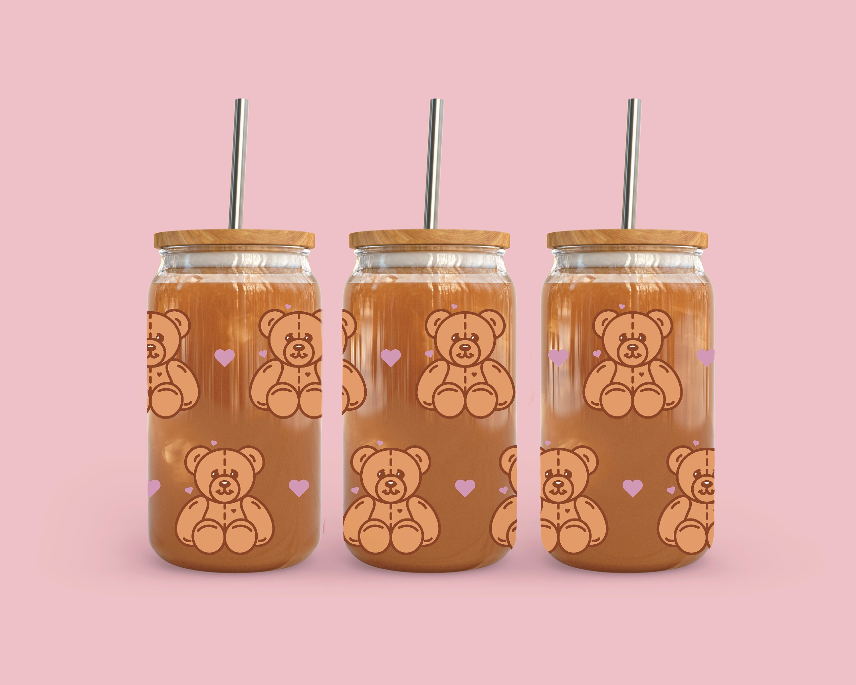 Teddy Bear Cup Beer Can Glass | Coffee Lover | Gifts | Iced Coffee ...