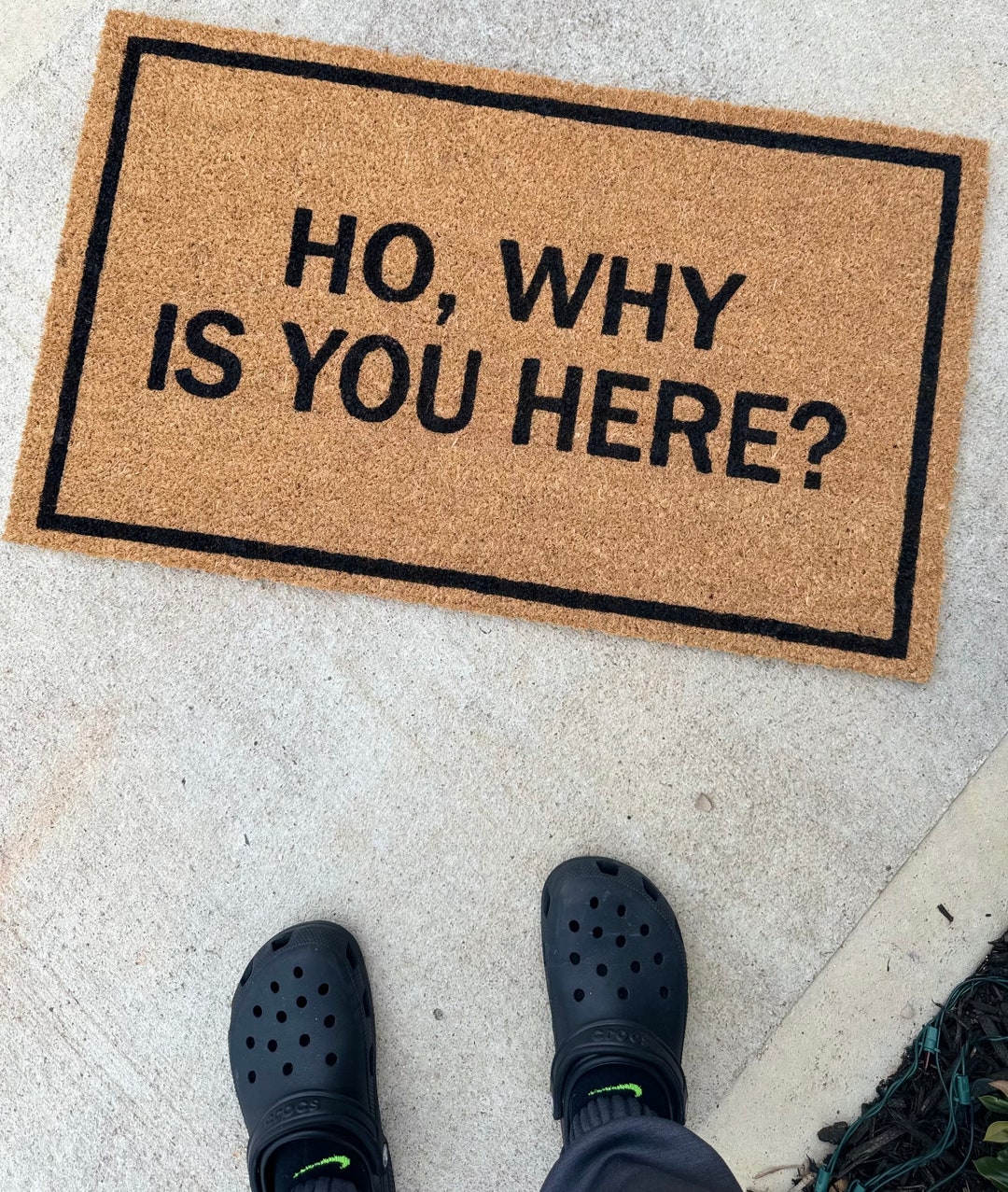 Ho, Why is You Here? Doormat, Funny Doormat, Ho Doormat, Custom Doormat, Home Decor, Welcome ...
