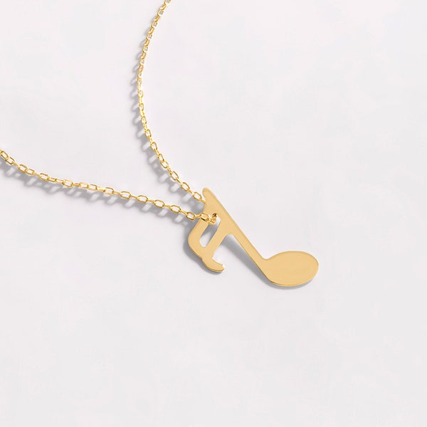 Music Note Necklace - Etsy