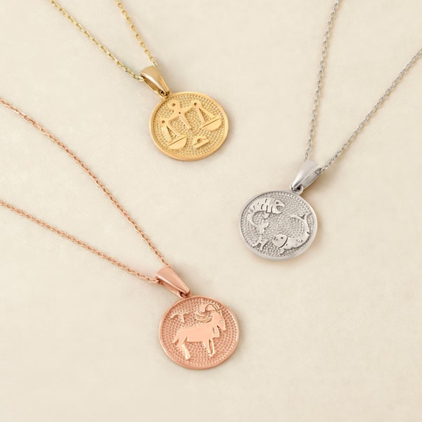 Gold Zodiac Necklace for Women - Etsy