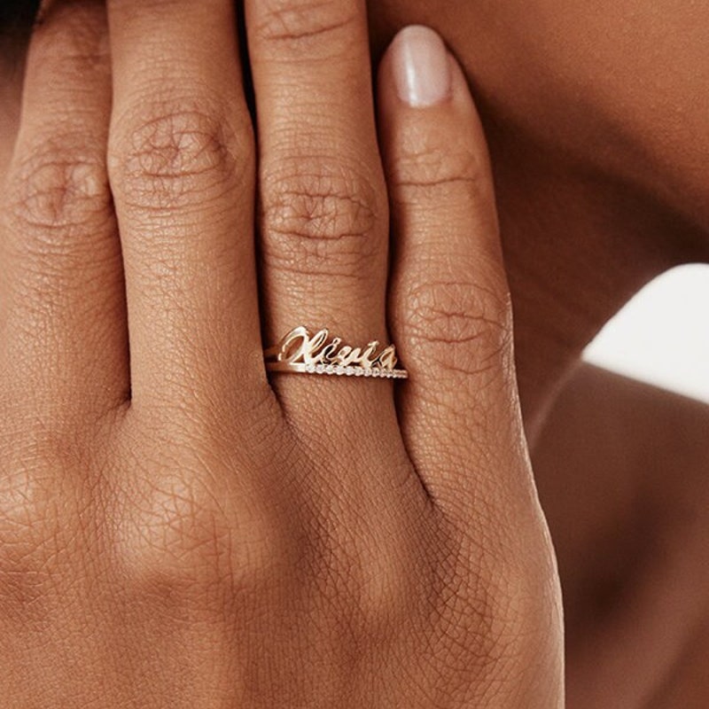 Cursive Name Ring - Etsy