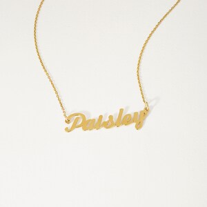 14K Real Gold Custom Name Plate Necklace 14K Gold Name - Etsy