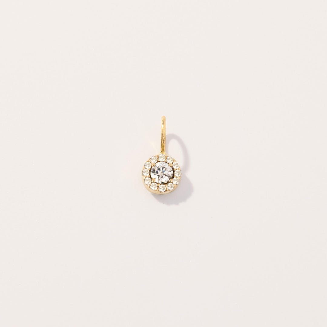 10k or 14k Solid Gold Diamond Halo Charms: Moissanite Pendants - Etsy